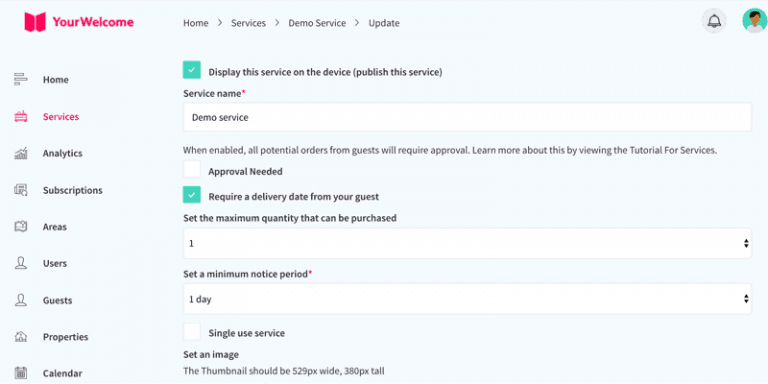Enable Requests - YourWelcome Support