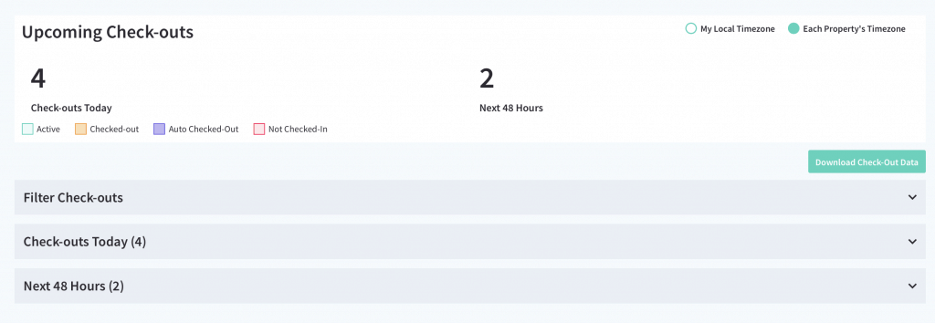 Check Your Upcoming Check-Outs - YourWelcome Support
